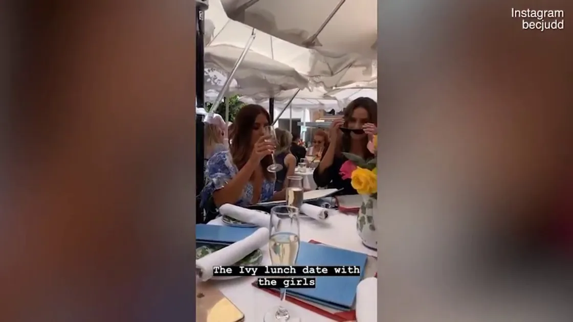 WATCH: Bec Judd enjoys lunch at The Ivy with friends ahead of Coachella ...
