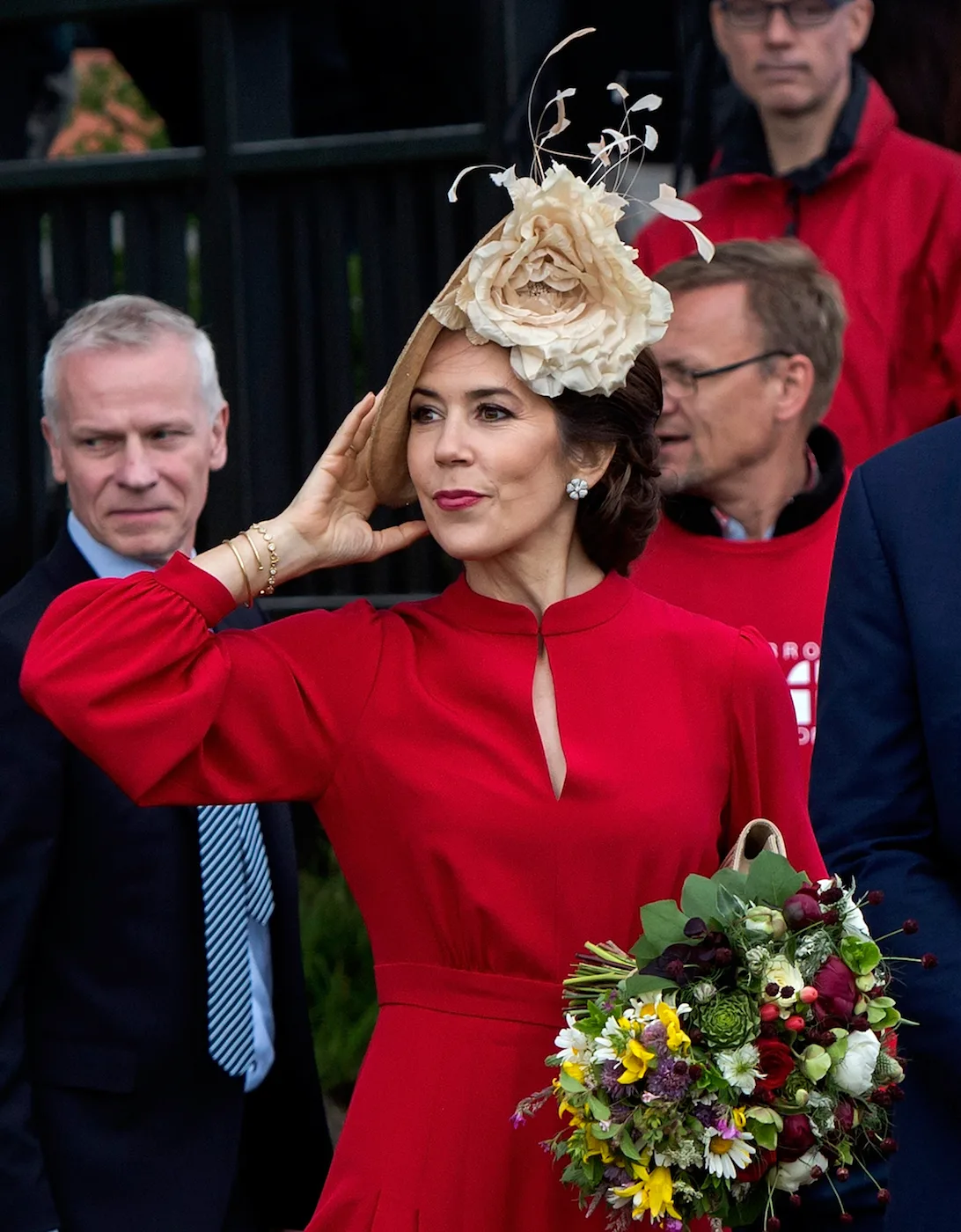 Princess Mary stuns in bright red dress and flamboyant hat | New Idea