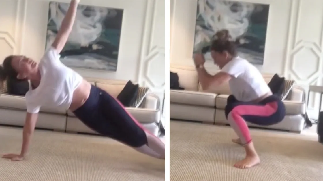 Michelle Bridges works out while in isolation | New Idea