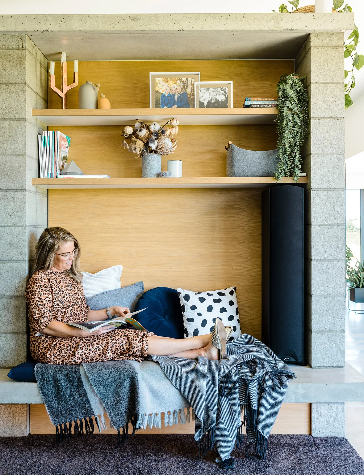How concrete, metal and timber is warm and welcoming in this chic home