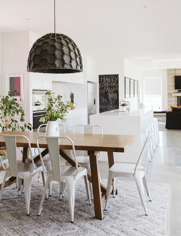 This pink front door is just one of the brave choices this homeowner made