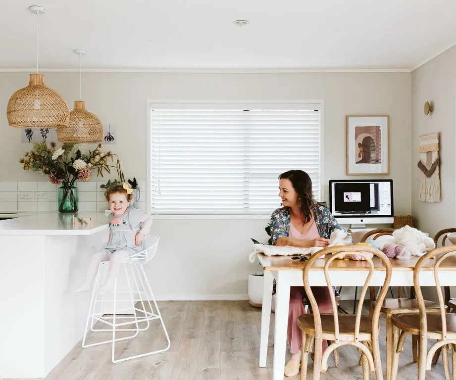 Inside a small family home brimming with playful colour and botanicals