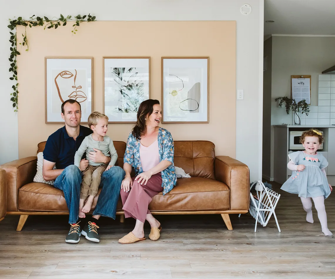 Inside a small family home brimming with playful colour and botanicals