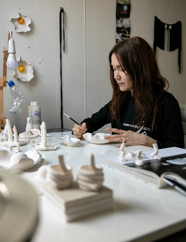 Denise Porter-Howland designs sculptural ceramics in her Auckland studio