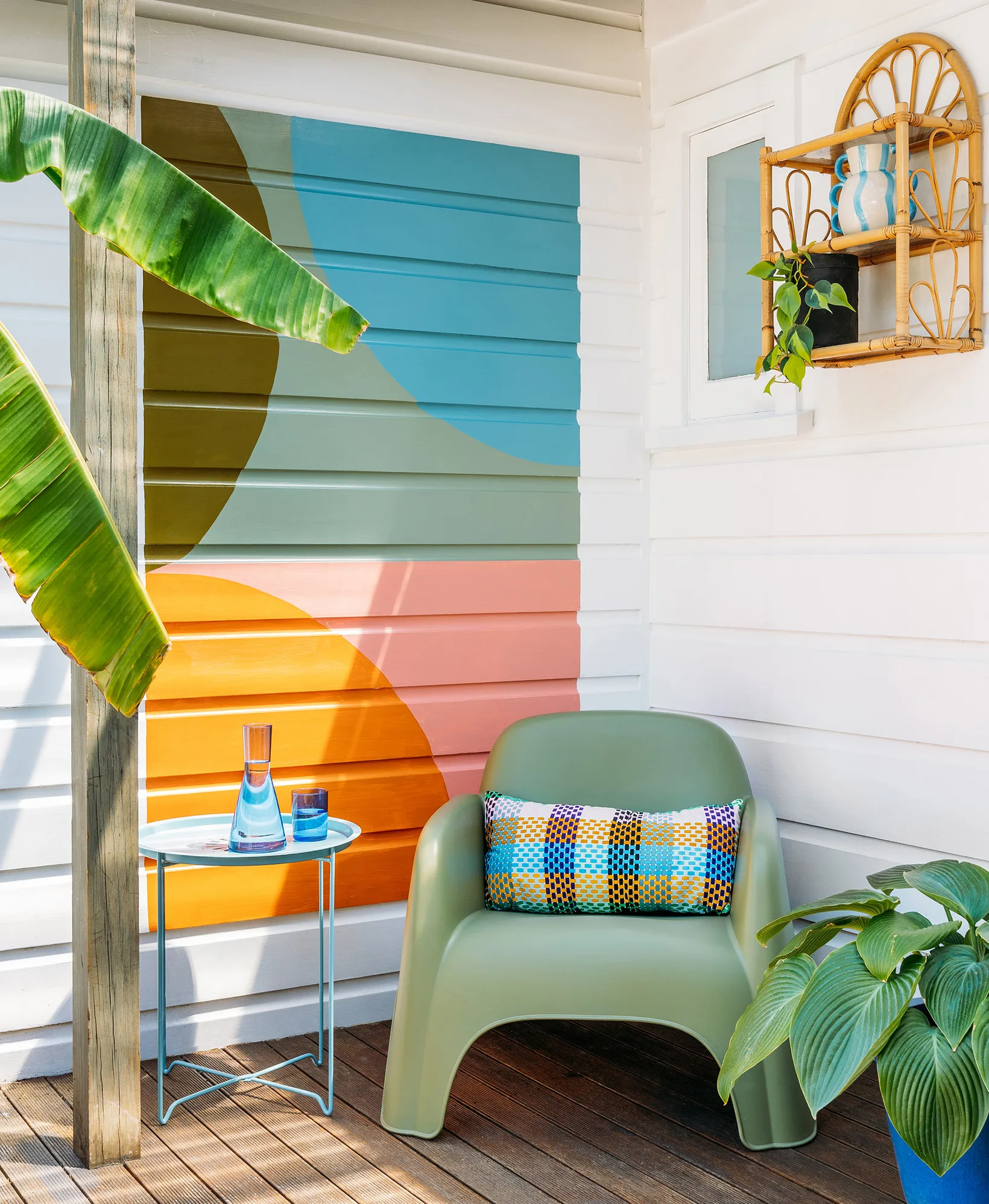 Create your own oasis by colouring up an outdoor mural