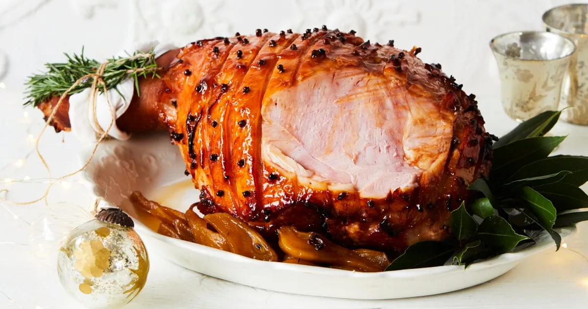 Pear, cinnamon & clove caramel glazed ham recipe | Home Beautiful