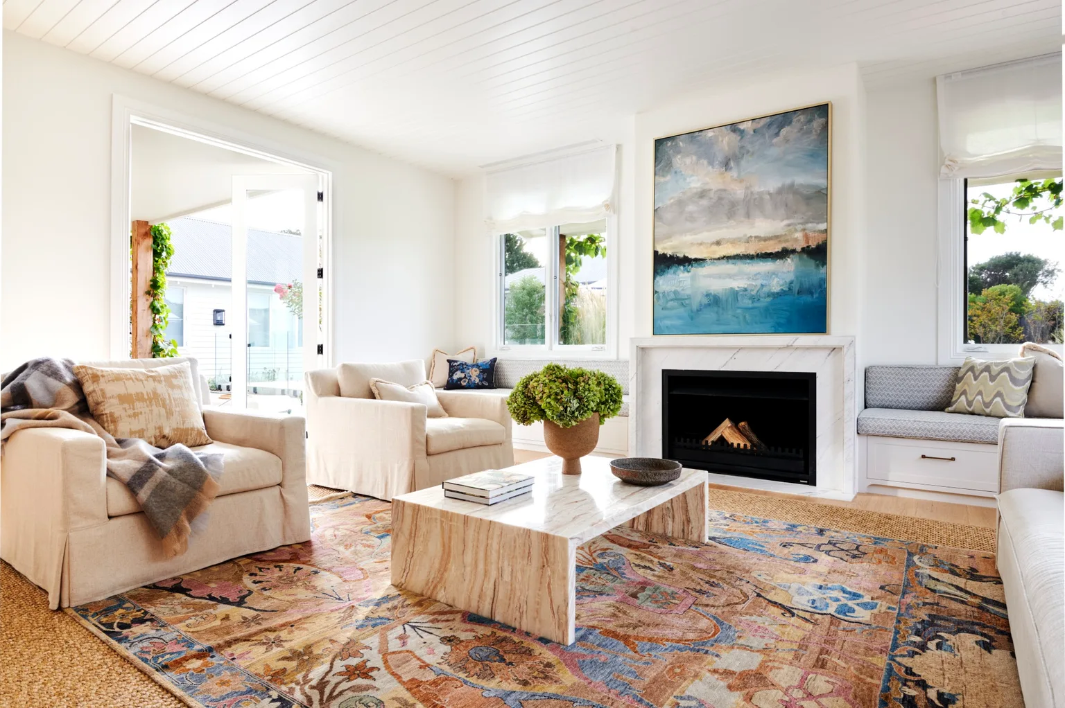 Inside a Coastal Holiday Home with a Relaxing Pavilion