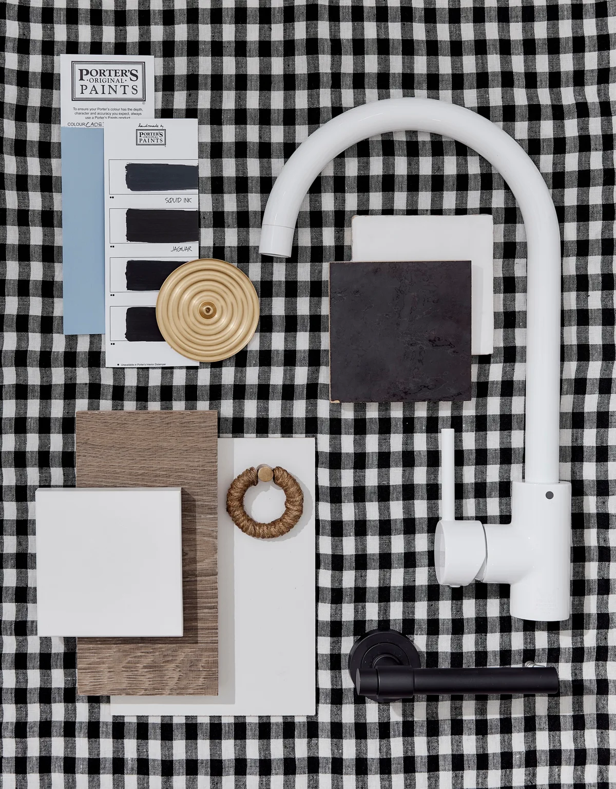Your guide to the black and white check interiors trend