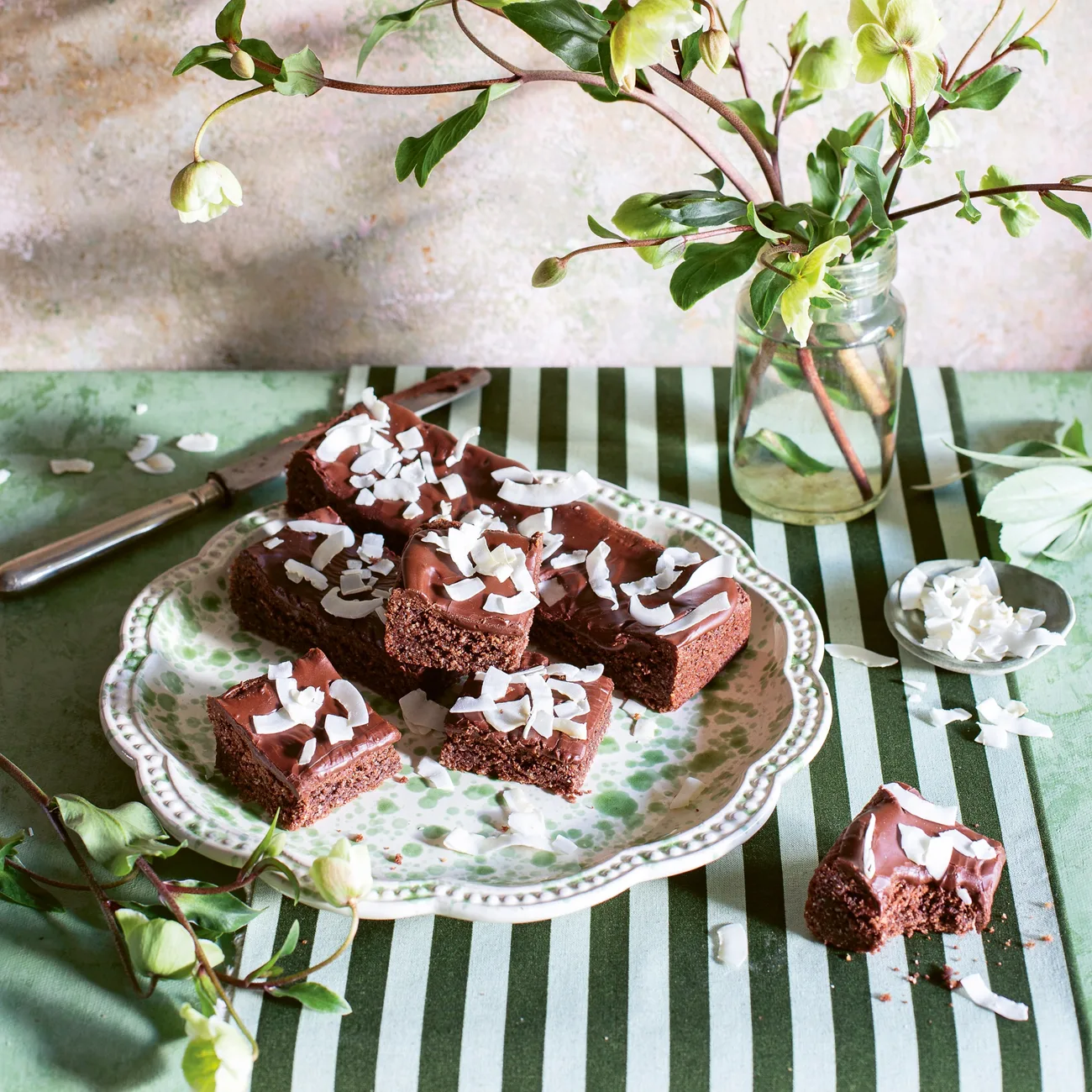 A very easy chocolate coconut slice | Home Beautiful