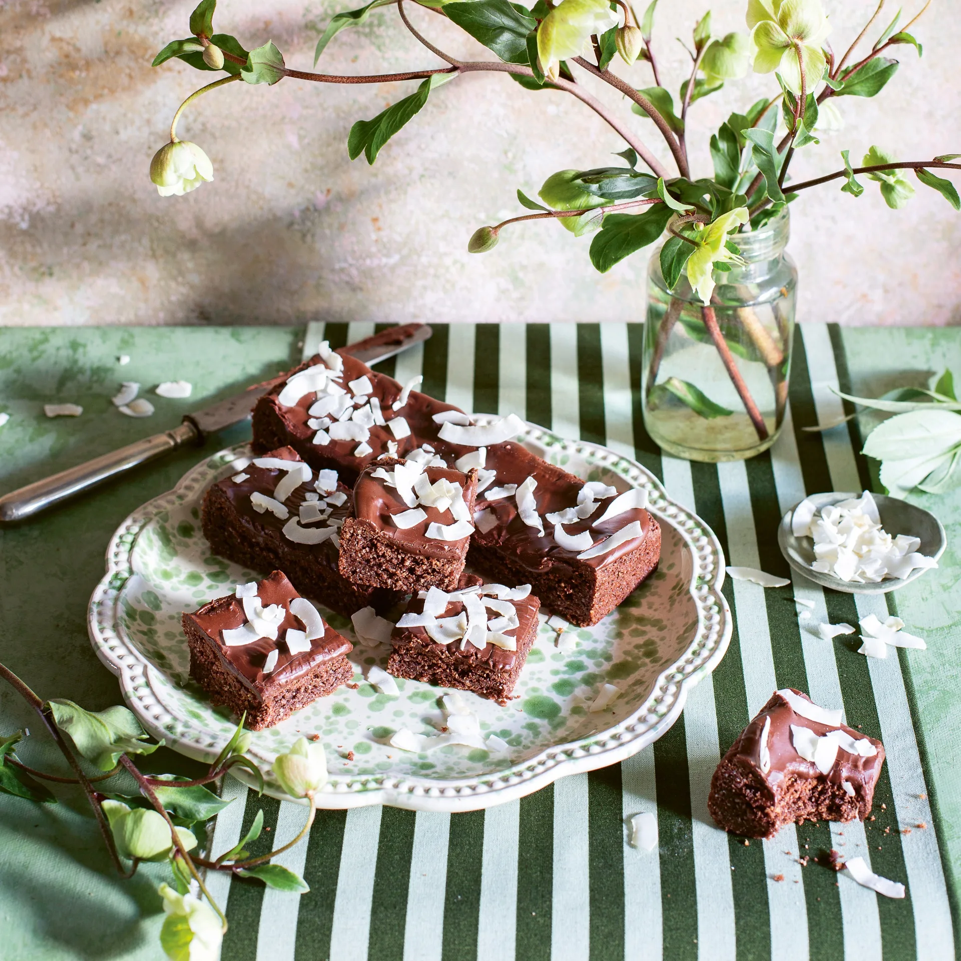A very easy chocolate coconut slice | Home Beautiful