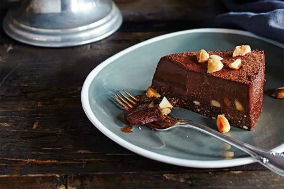 No-bake chocolate, nut & raspberry truffle cake Recipe | Home Beautiful