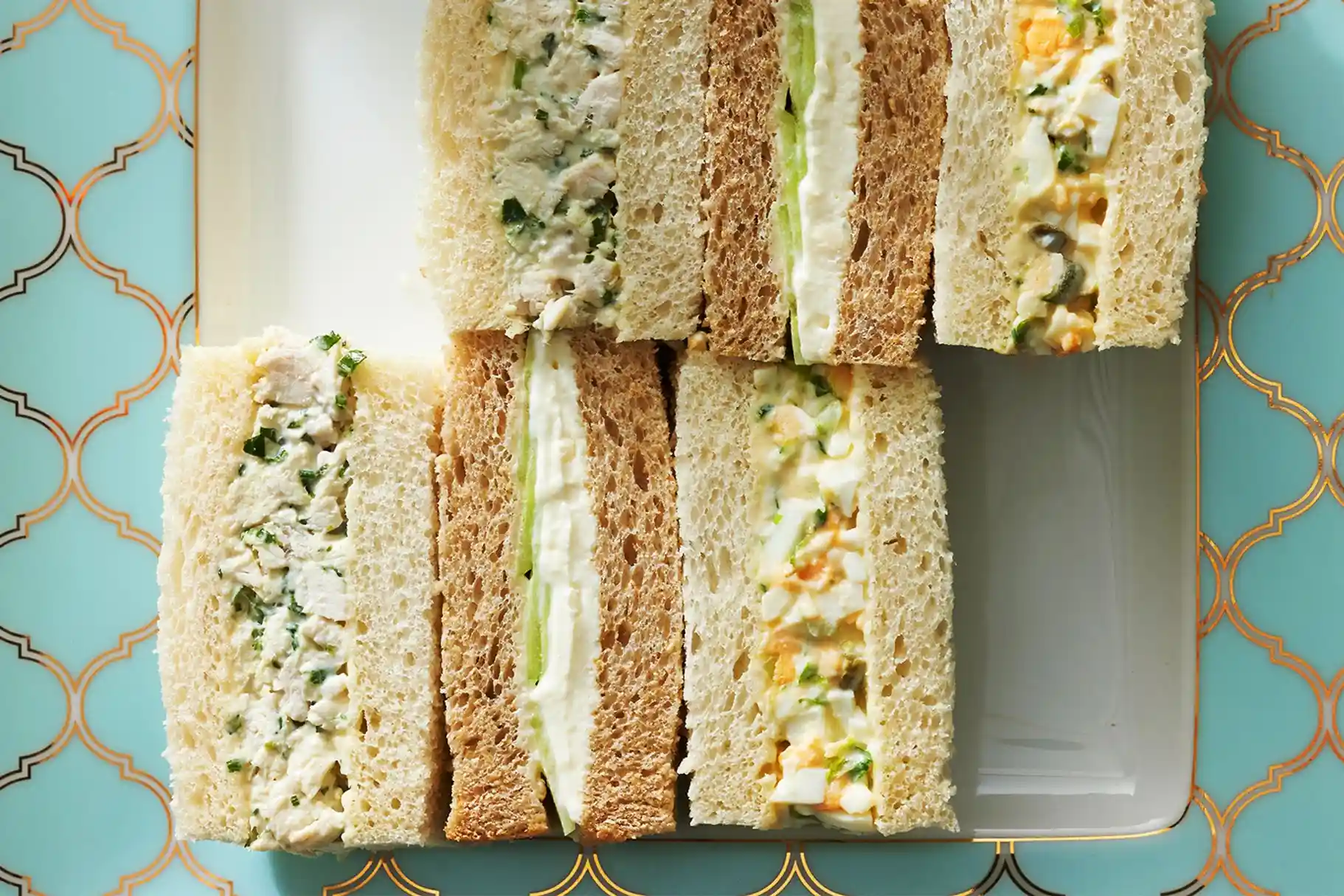 A classic trio of high tea sandwiches for your guests