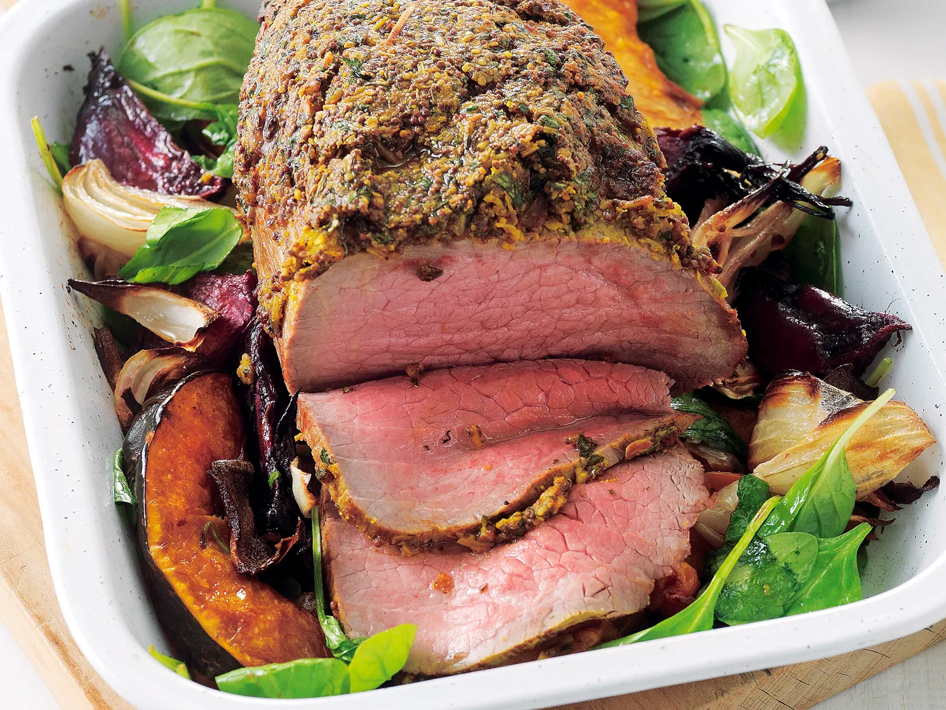 Mustard-crusted roast beef | Women's Weekly Food