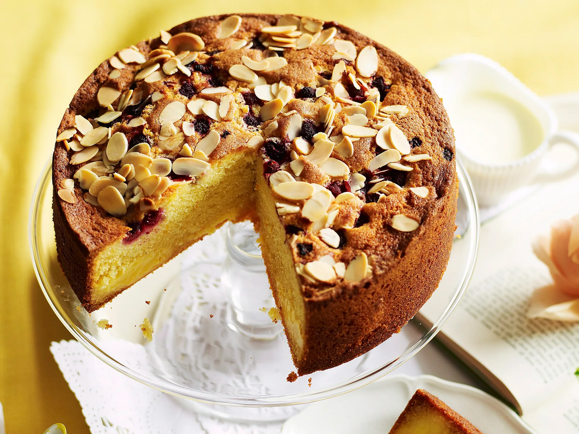 Raspberry and custard tea cake | Women's Weekly Food