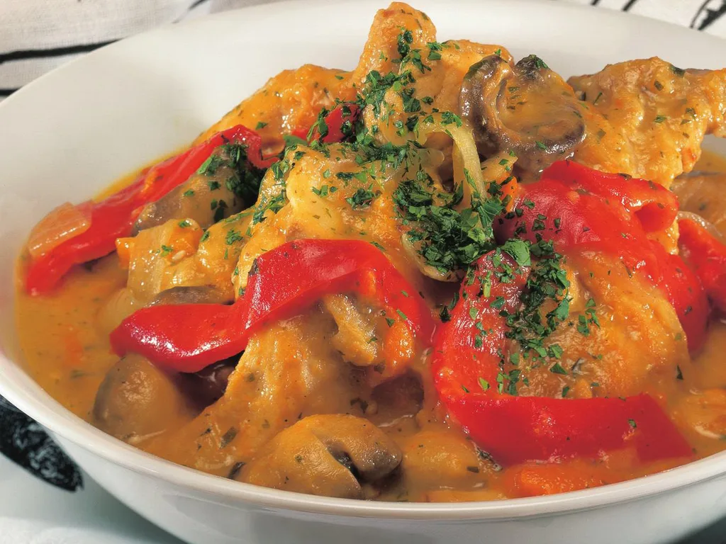 Braised Turkey with Mushrooms and Apricots