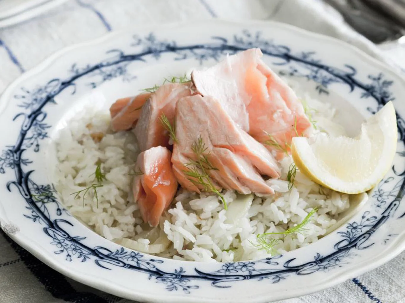 Fennel pilaf with steamed salmon | Women's Weekly Food