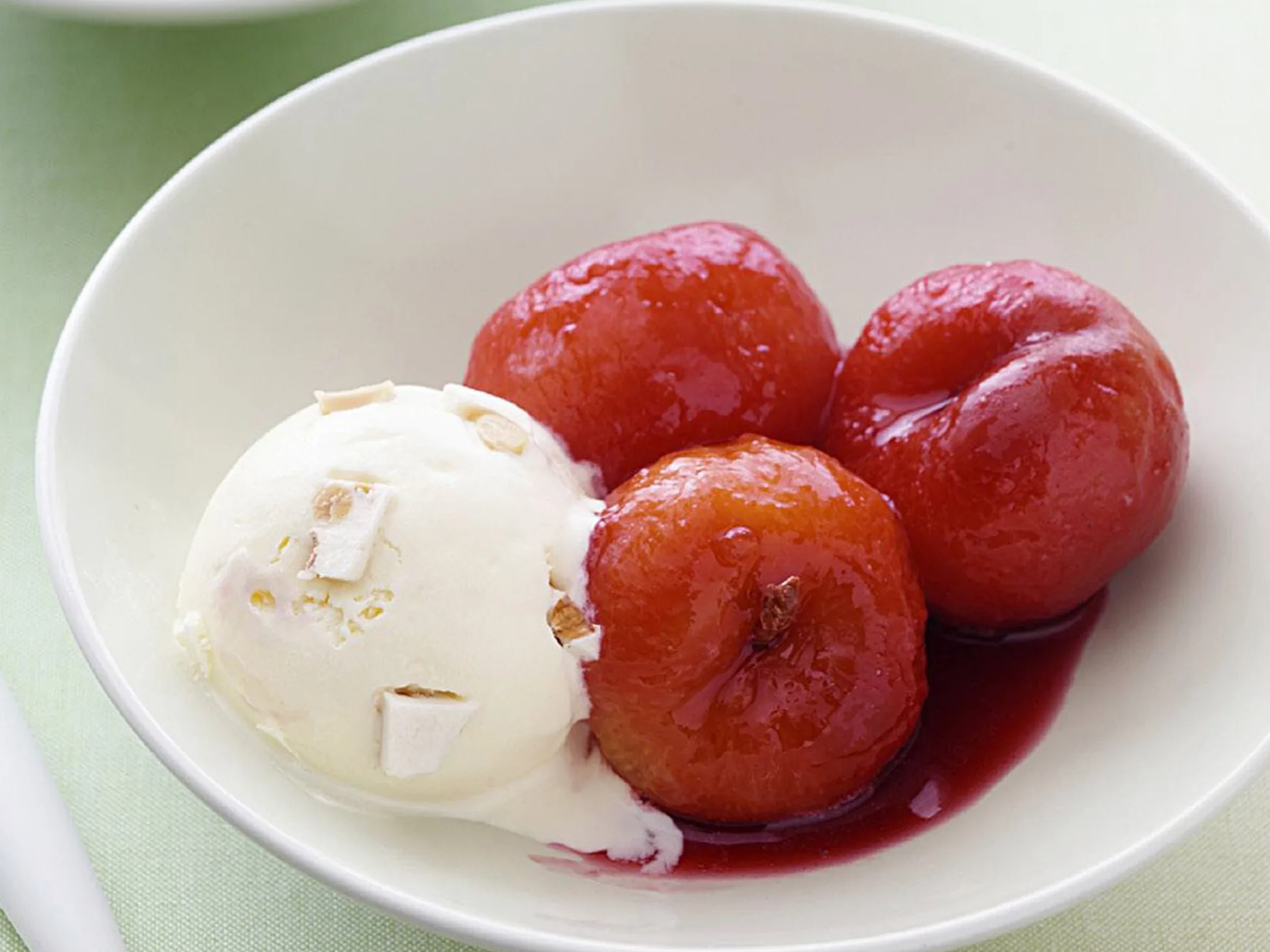 Poached plums and nougat ice-cream | Women's Weekly Food