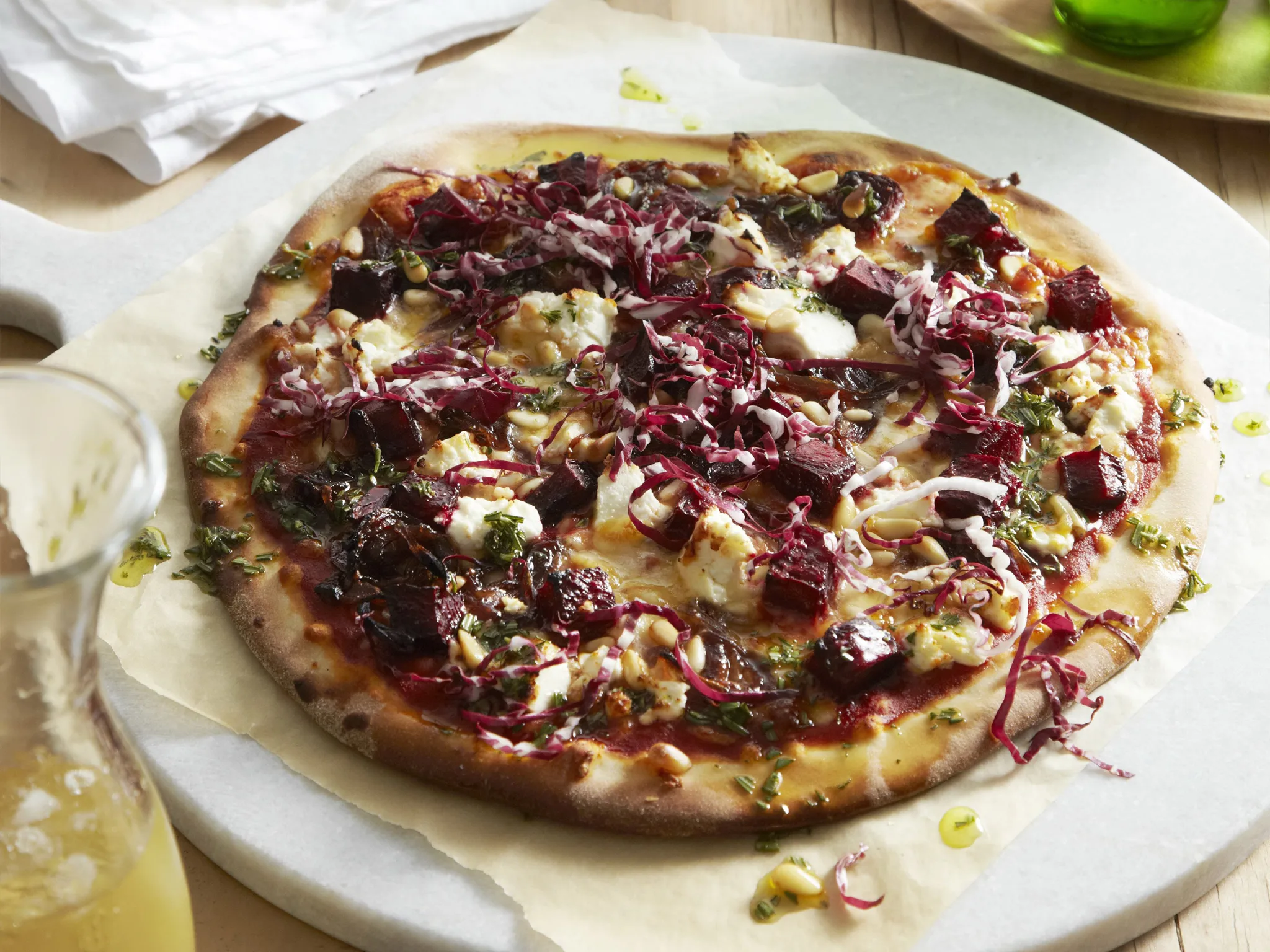 Roasted Beetroot, Onion & Rosemary Pizza