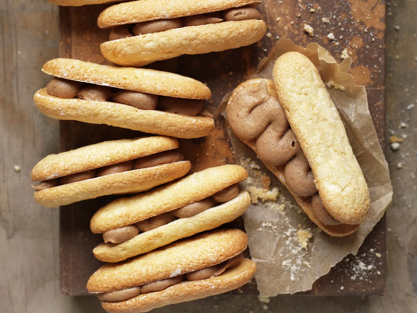 Choc-malt filled sponge fingers | Women's Weekly Food
