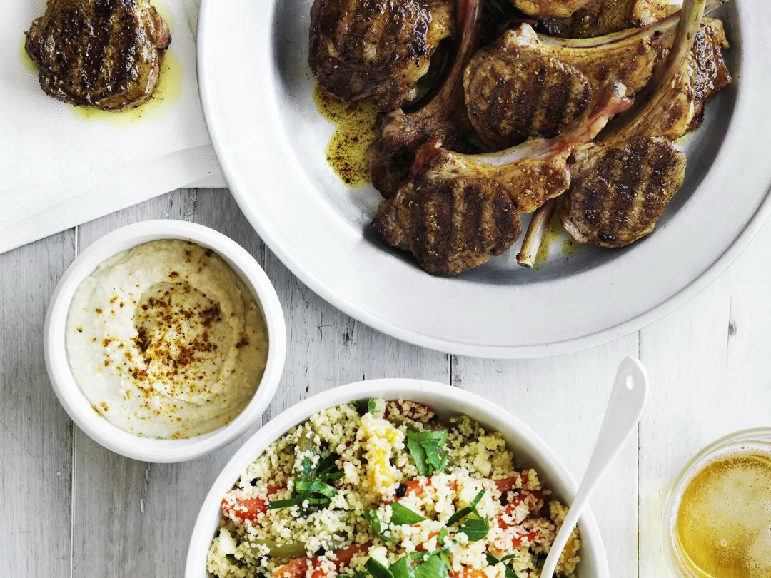 Moroccan Lamb Cutlets with Capsicum Couscous