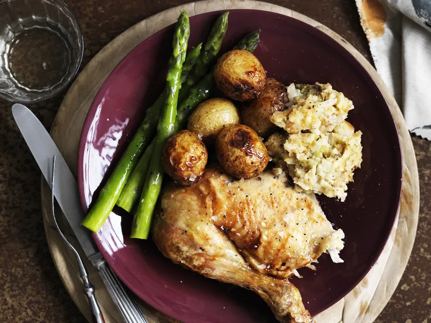 Roast chicken with herb stuffing recipe | Women's Weekly Food