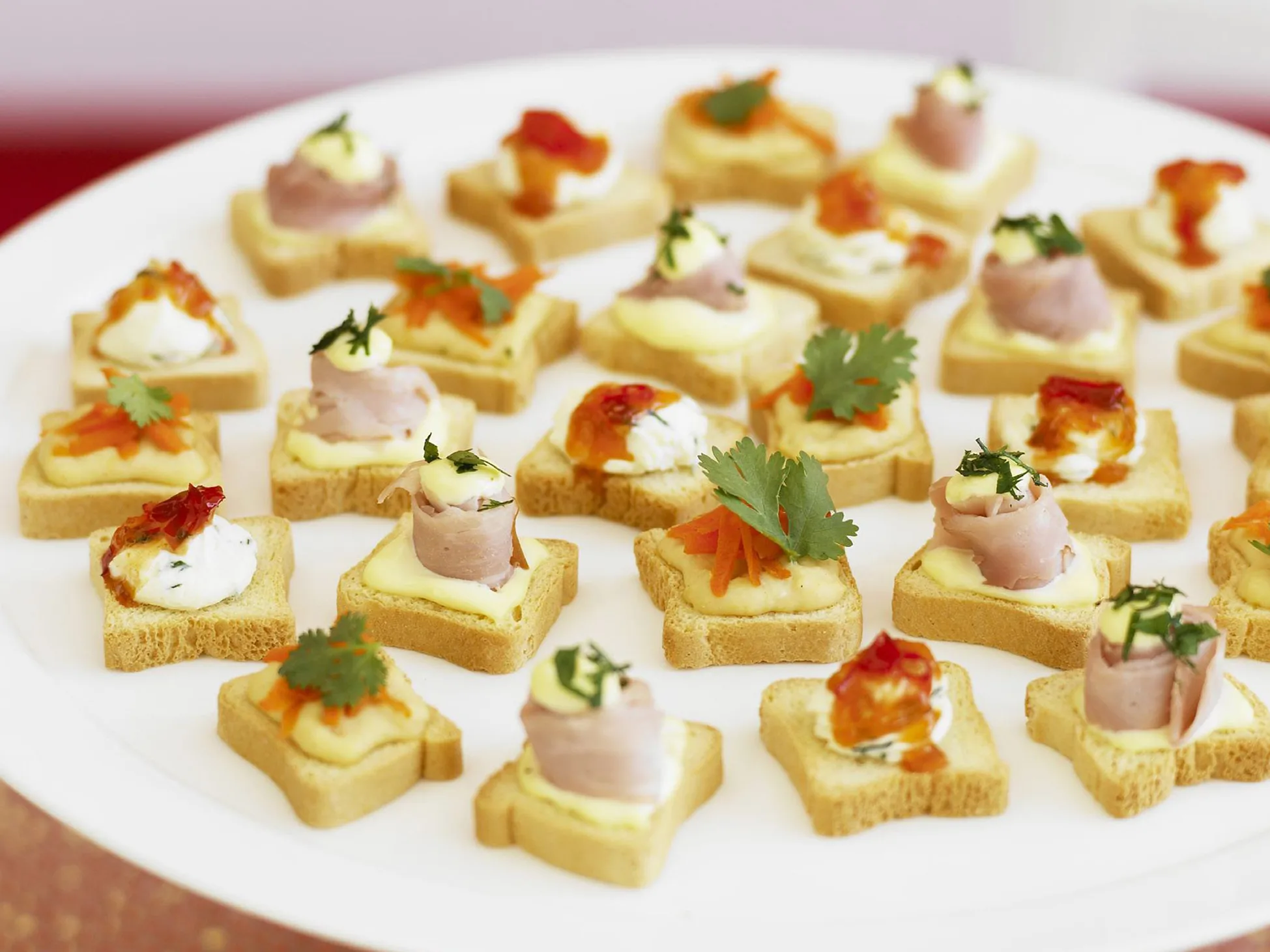 Canapés with three toppings | Women's Weekly Food