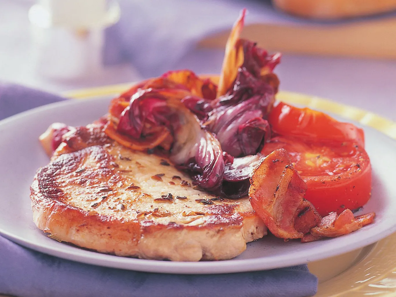 Pork butterfly steaks with radicchio | Women's Weekly Food