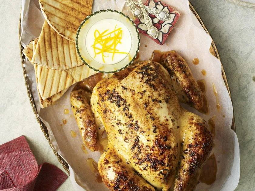 Roast Chicken with Fruity Couscous Stuffing