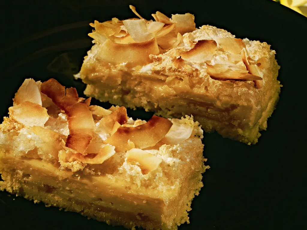 Luscious lemon coconut meringue slice | Women's Weekly Food