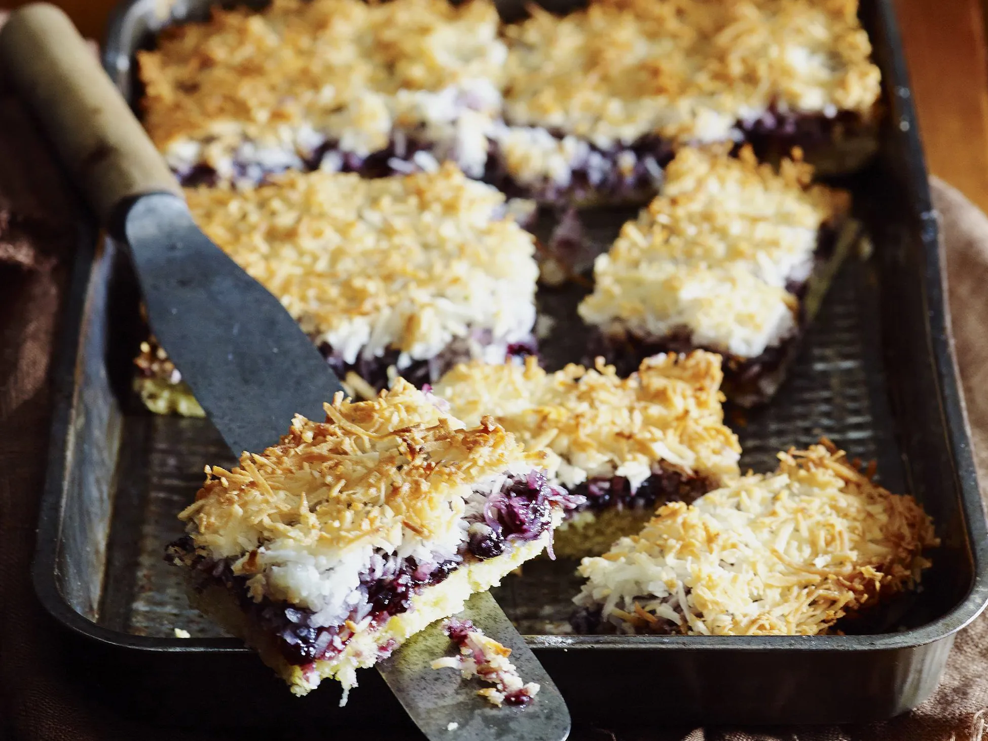 Blueberry macaroon slice | Women's Weekly Food