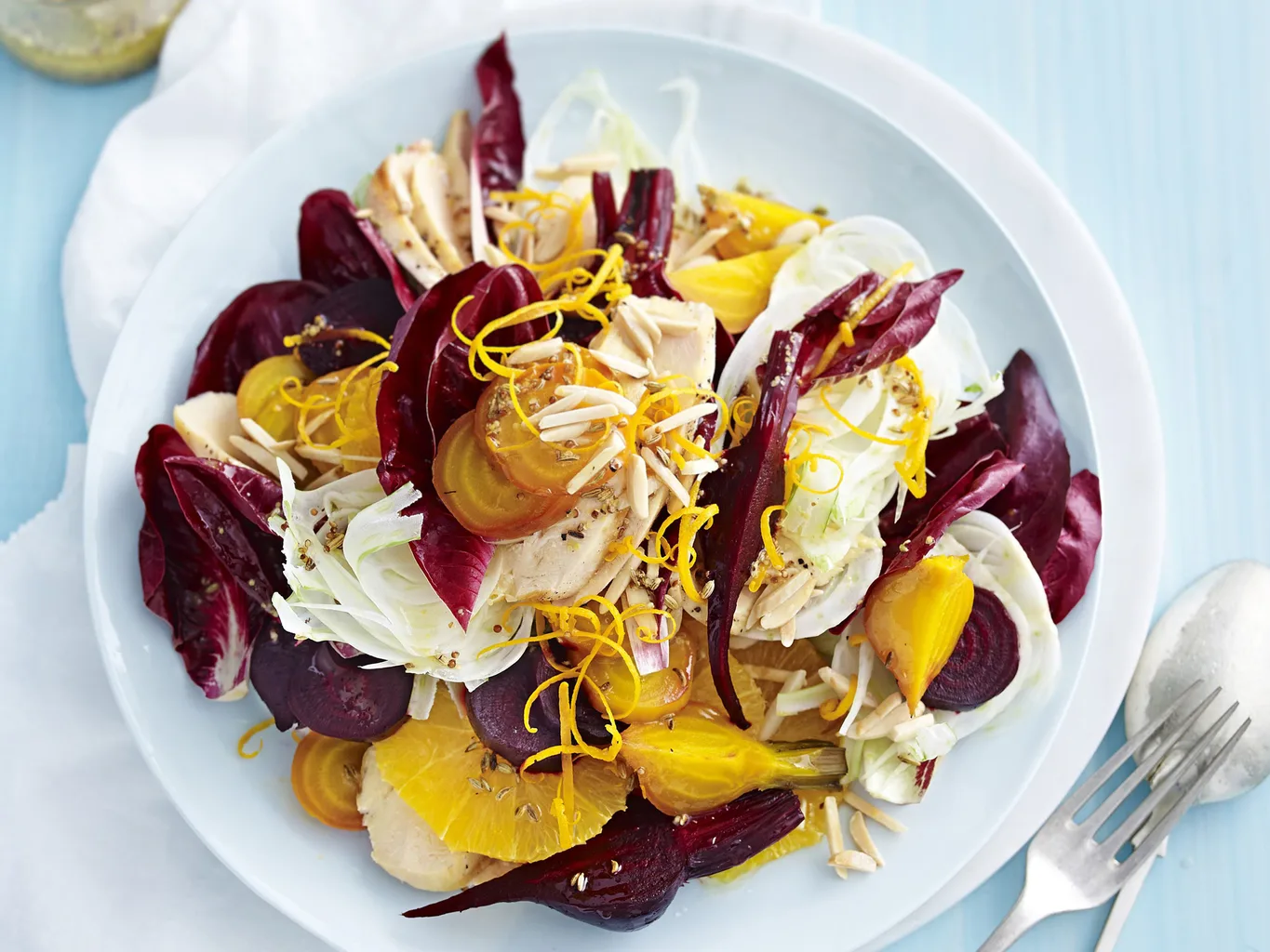 Roasted Beetroot, Orange, and Char-Grilled Chicken Salad