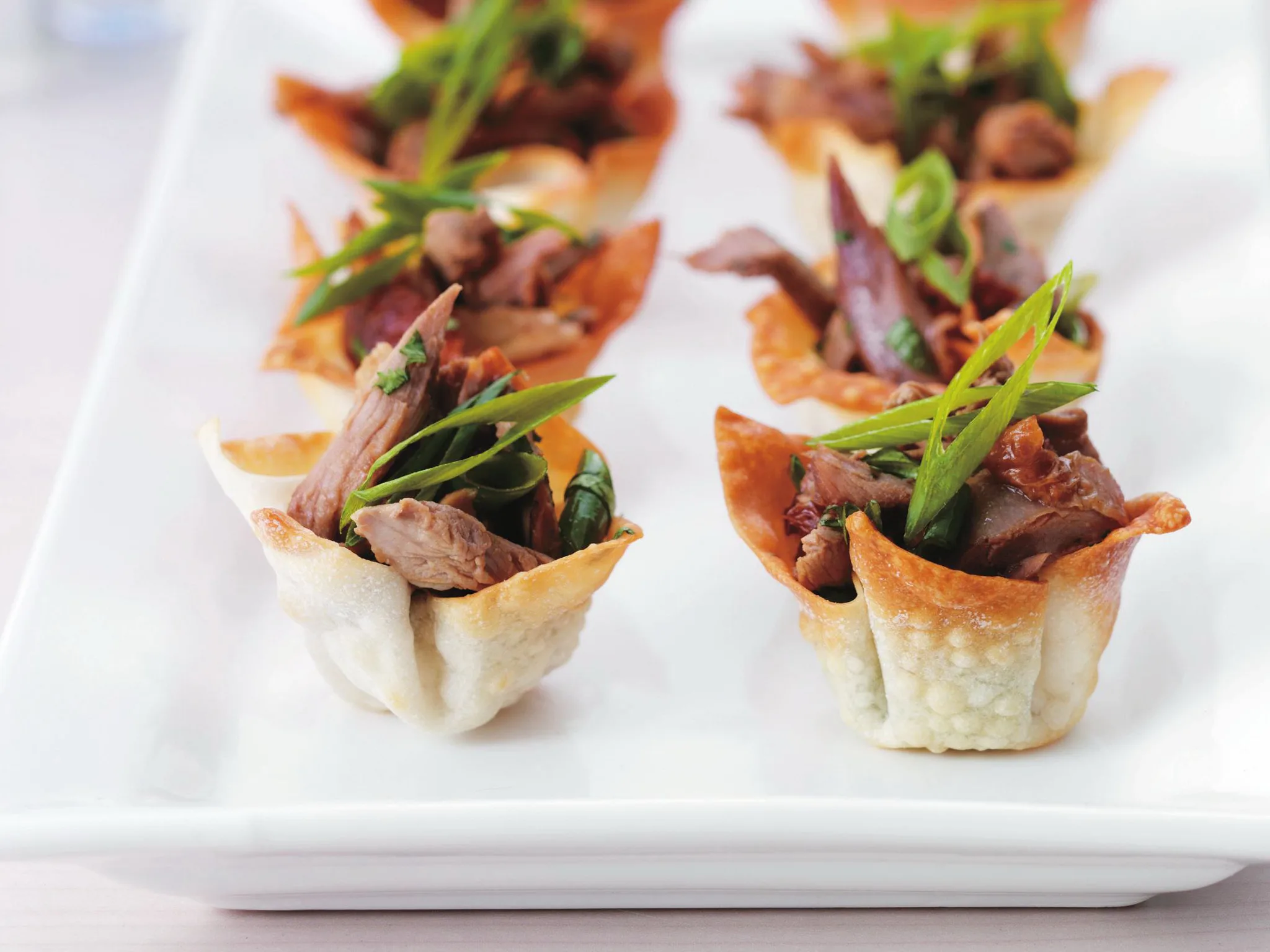 Duck in crisp wonton cups | Women's Weekly Food