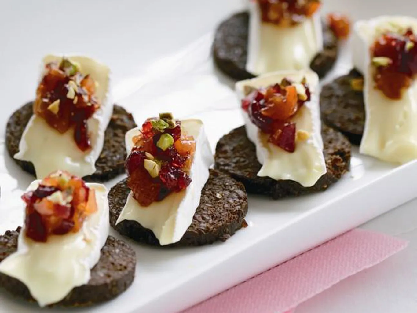 Camembert with Pear Compote on Pumpernickel