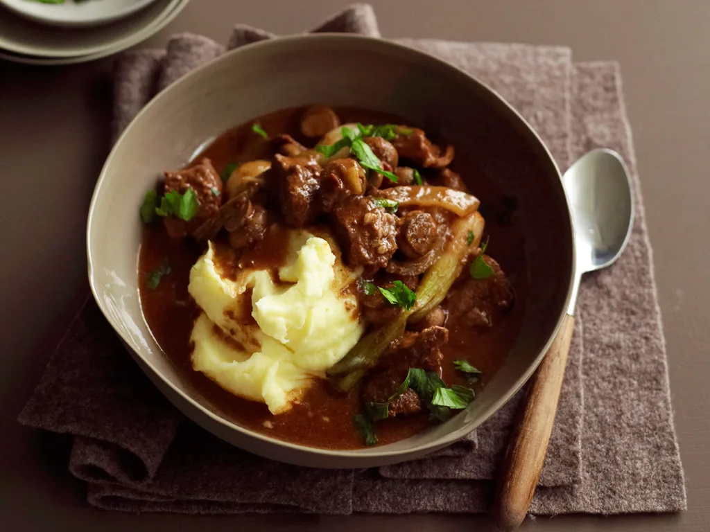 Slow-Cooker Beef, Mushroom and Red Wine Stew
