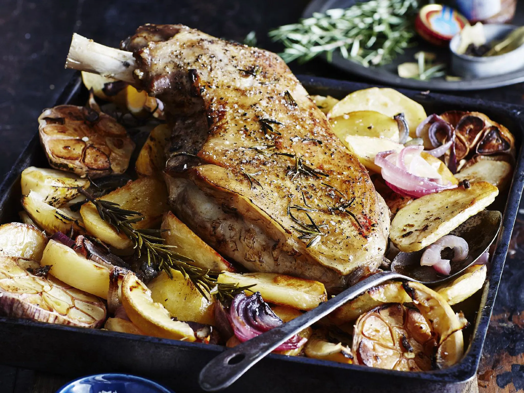 Slow-roasted lamb with garlic potatoes | Women's Weekly Food