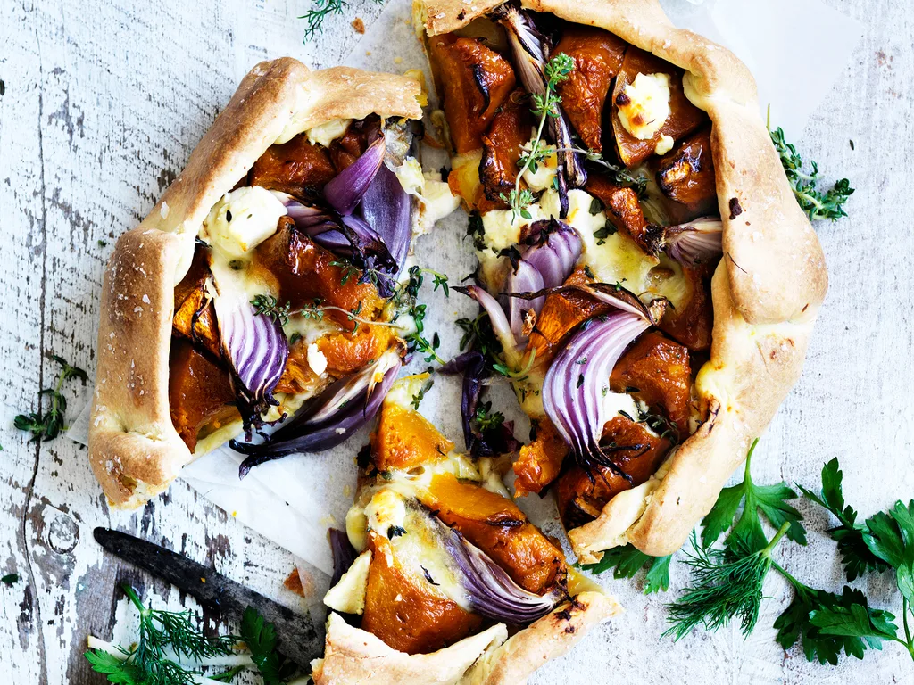 Pumpkin and feta free-form tart | Women's Weekly Food