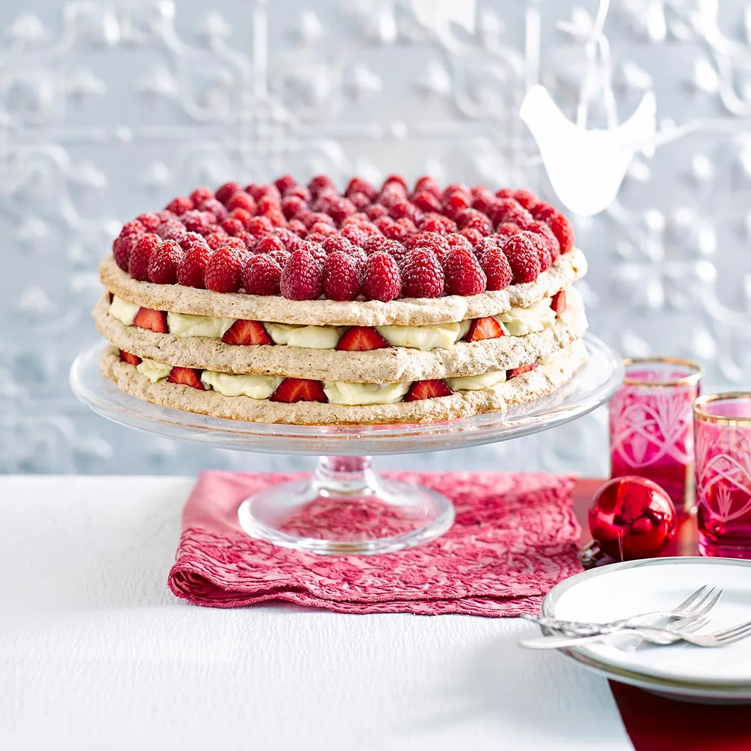 This Coconut & Berry Dacquoise Cake is a Festive Showstopper | Women's ...