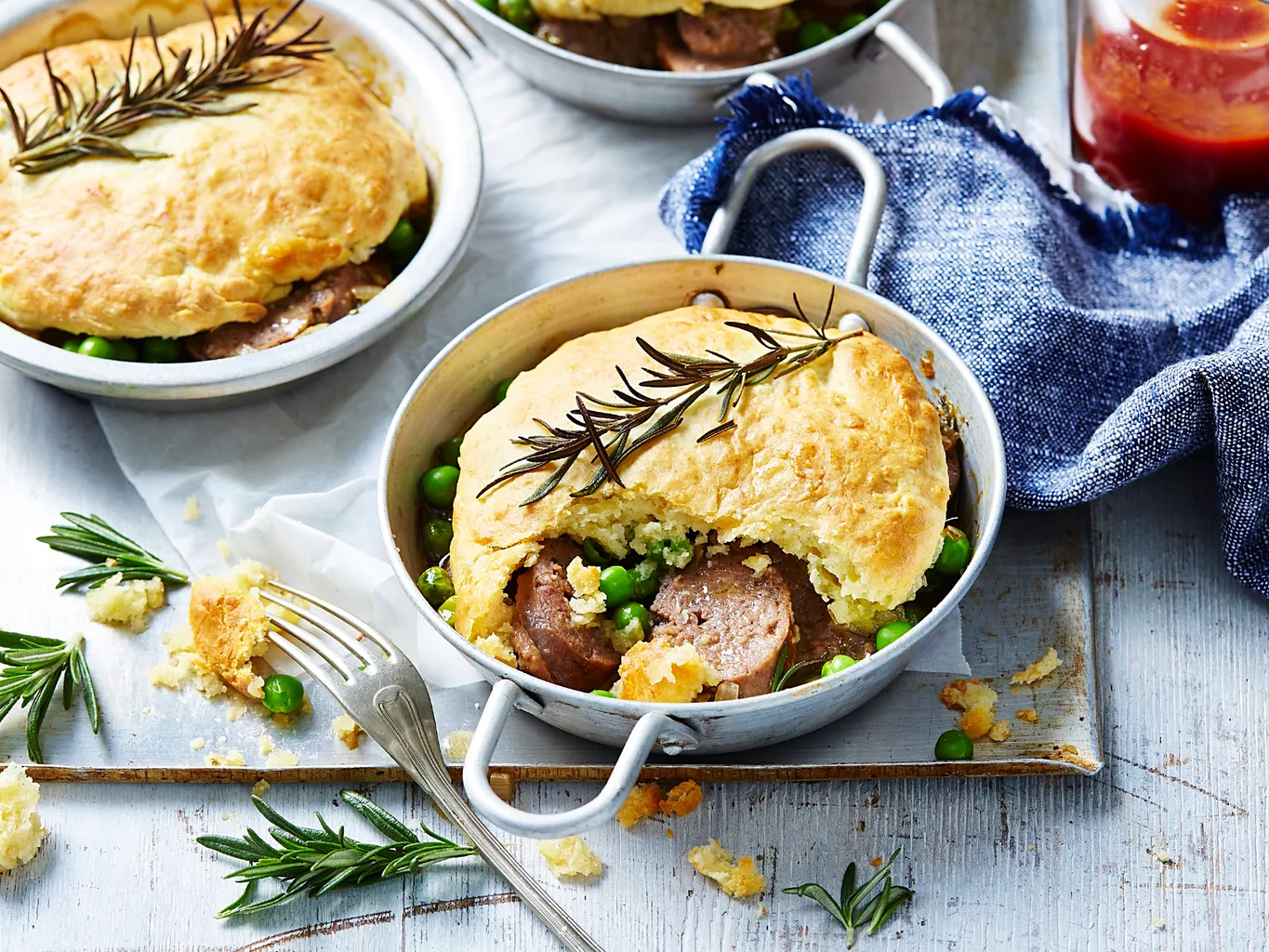 Beef and Rosemary Pies with Scone Topping