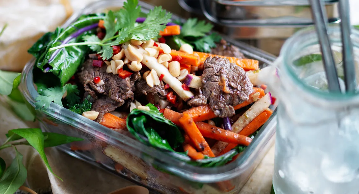 Tamarind Beef Stir Fry with Kohlrabi Salad
