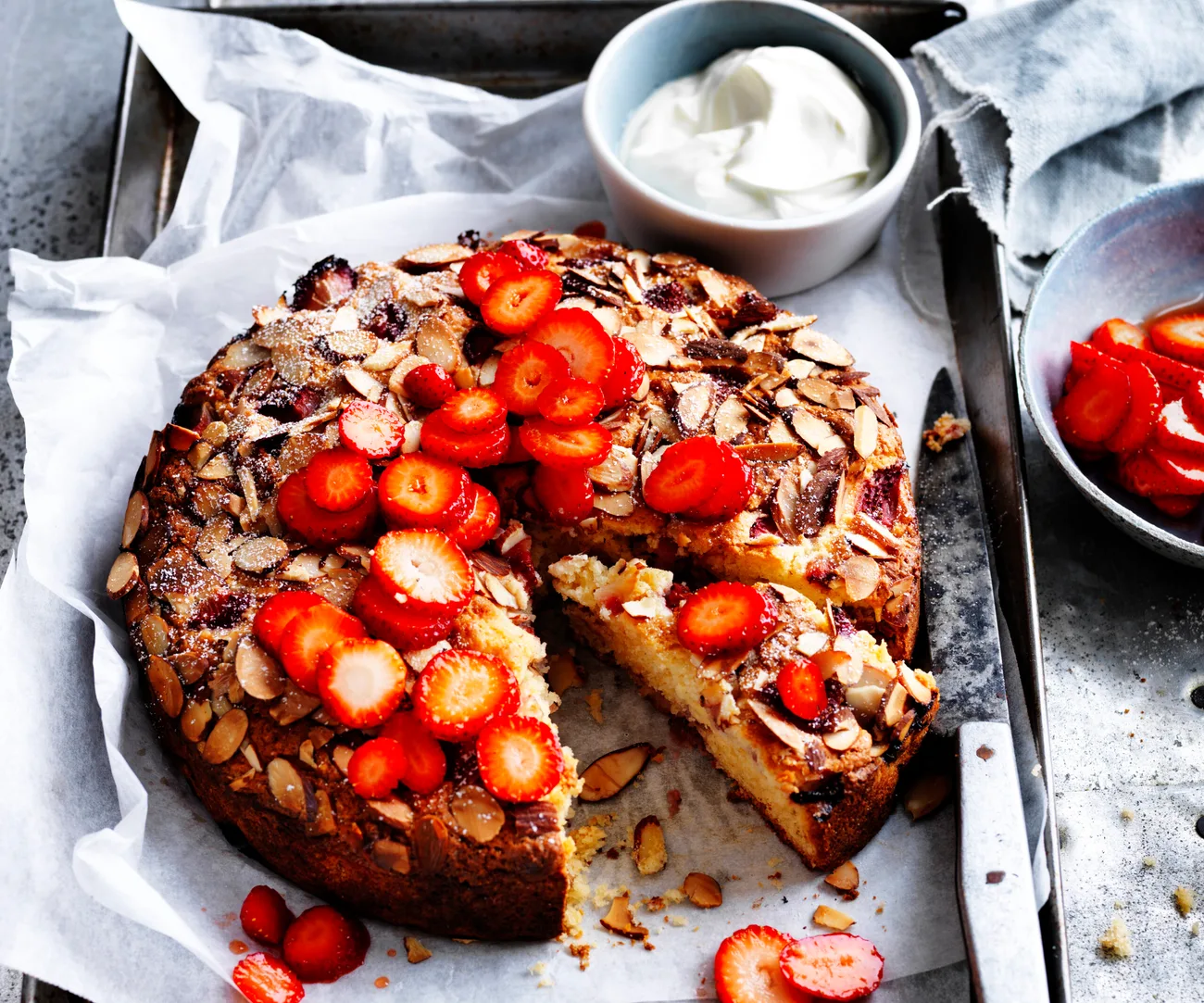 Melt-and-mix strawberry yoghurt cake | Women's Weekly Food