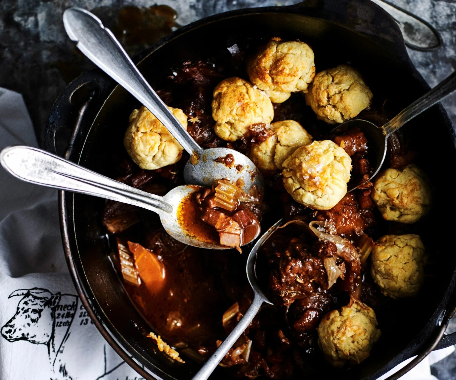 Red Wine Beef Stew with Parmesan Dumplings