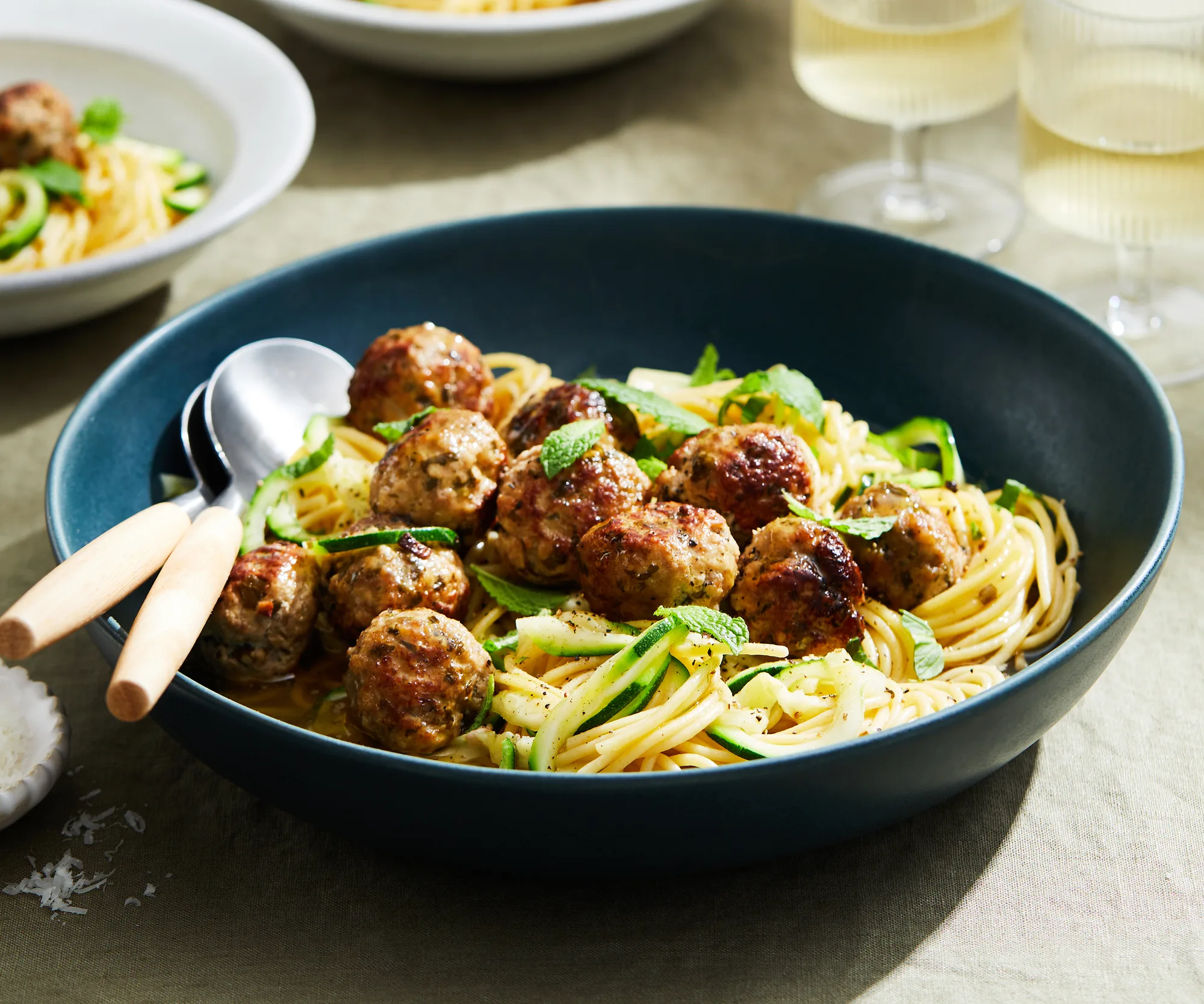 Slow Cooker Pork and Fennel Meatball Pasta