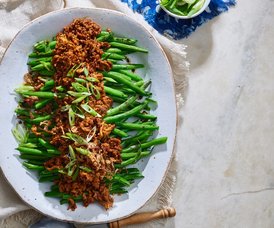 Spicy dry-fried pork and beans | Women's Weekly Food
