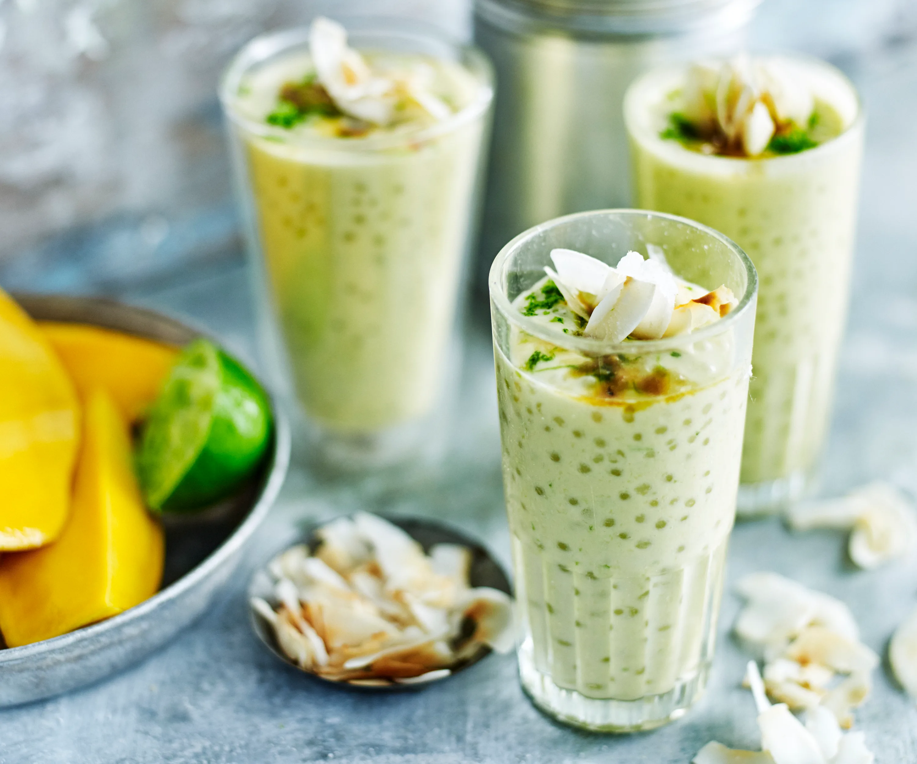 Coconut Mango Smoothie with Tapioca Seeds