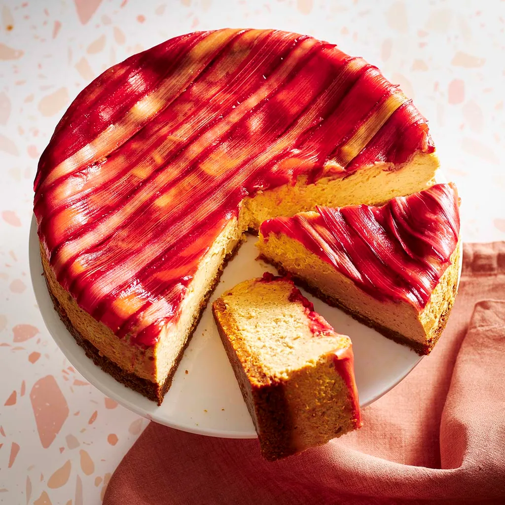 How to make a stunning rhubarb ripple cheesecake | Women's Weekly Food