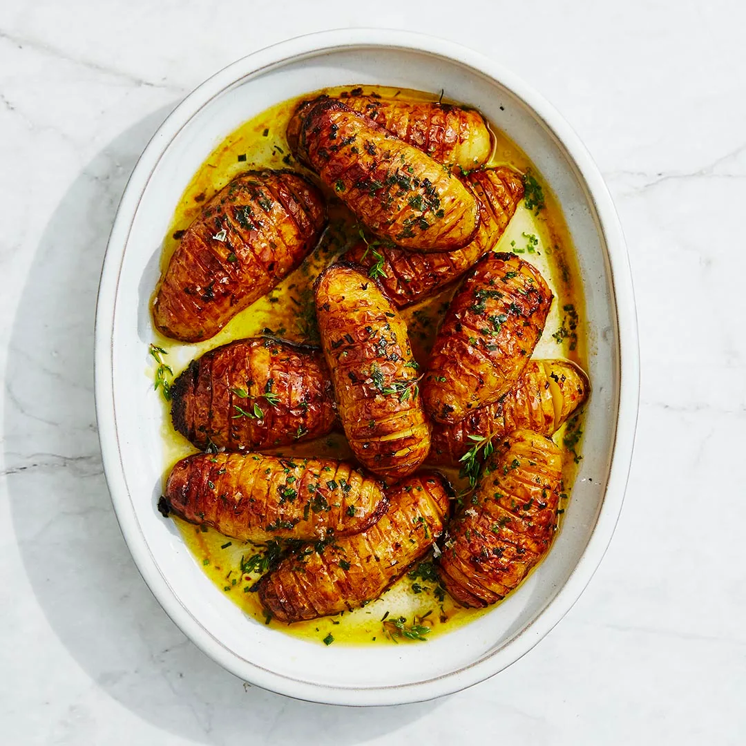 Hasselback potatoes with chive & thyme butter | Women's Weekly Food