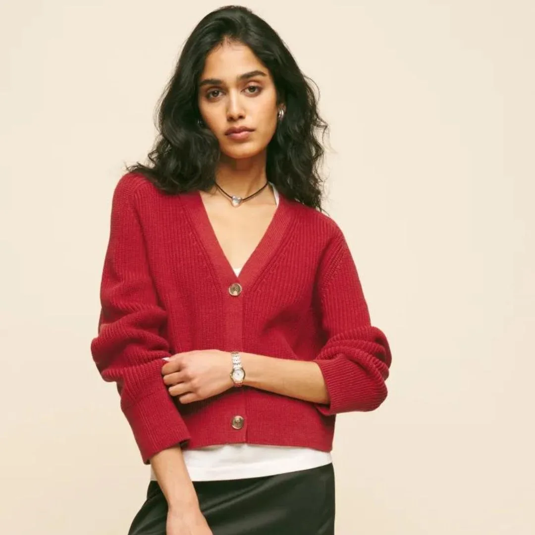 These Red Cardigans Will Brighten Up Your Winter Wardrobe | marie claire