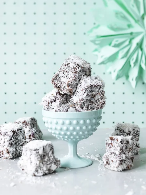 Black Forest Panna Cotta Lamingtons | marie claire