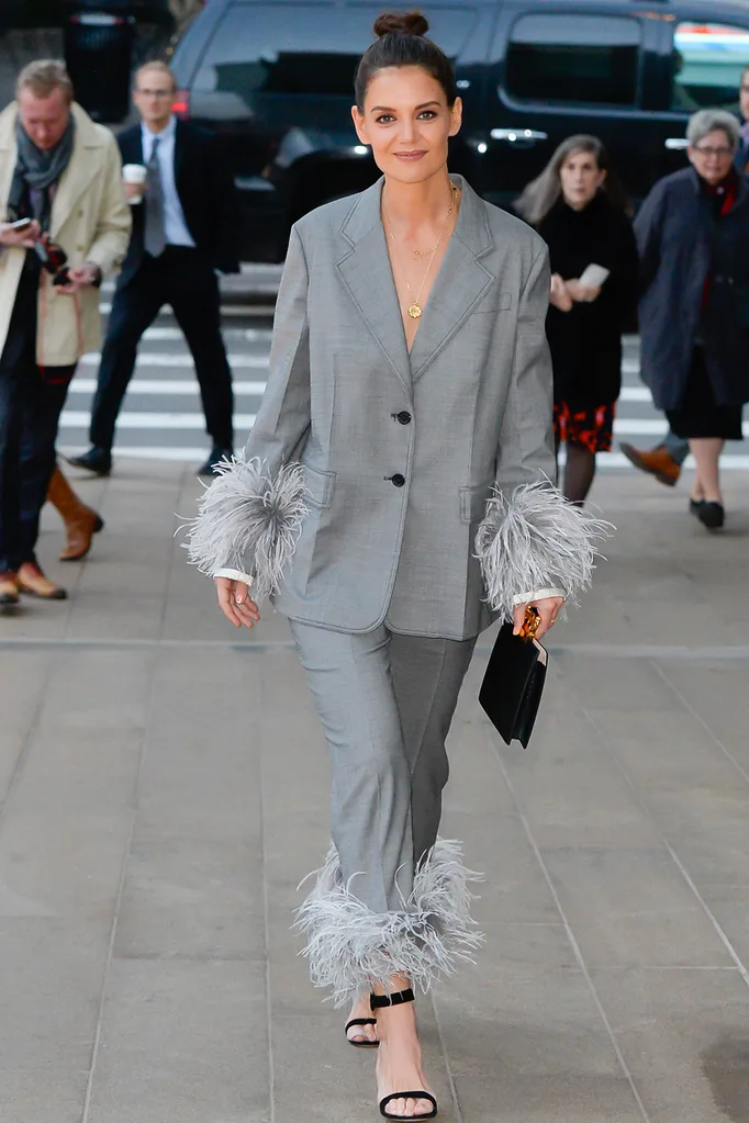 Katie Holmes Takes On The Power Suit Trend With A Chic Twist