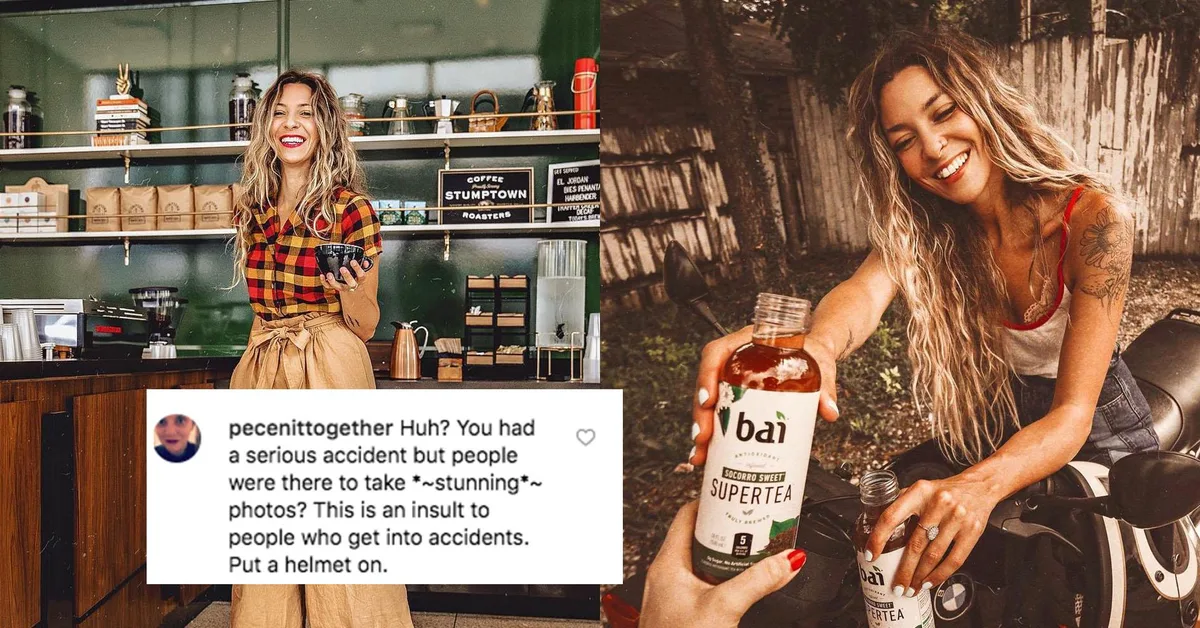 Influencer Turns Motorcycle Accident Into Insta Photo Shoot | ELLE